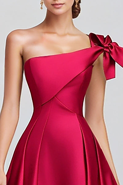 ZAPAKA Mujer Vestido de fiesta largo fucsia para mujer Lazo de una ...