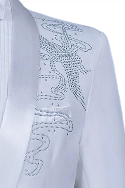 ZAPAKA Hombre Traje de fiesta de 2 piezas blanco con solapa de chal de ...